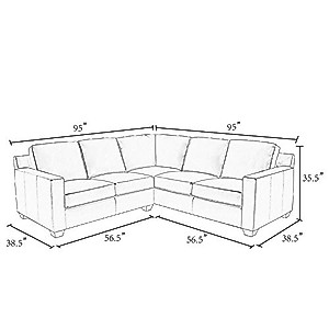 Nice Link Home Furnishings Lauren Leather Two Piece Dark Brown Colored Sectional