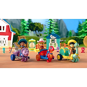 Dino Ranch Jon and Blitz Chariot Vehicle - Features Pull Back 5” Dino Blitz Chariot & 3” Dino Rancher Jon - Three Styles to Collect - Toys for Kids Featuring Your Favorite Pre-Westoric Ranchers