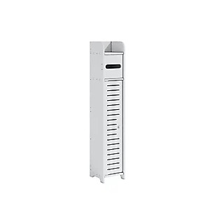 DECOMIL - Small Bathroom Storage Cabinet, Bathroom Storage Organizer |Storage Shelf, Slim, Toilet Paper Organizer, Towel Storage,ONE Door Model