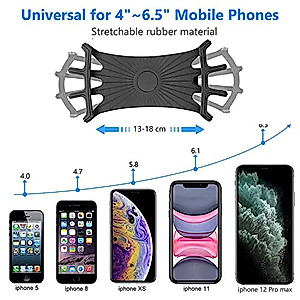 Kinizuxi Bike Phone Mount 2 Pack, Universal Bike Phone Holder Handlebar, 360°Rotation Silicone Bicycle Phone Mount Bike Cell Phone Holder for Bike Compatible with iPhone Samsung All Smartphones