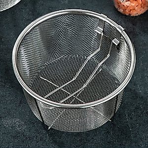 french fries basket Stainless Steel Multifunction Pot With Lid Deep Fryer With Basket Steamer French Fries Soup Noodle Induction Cooker Gas fried food basket