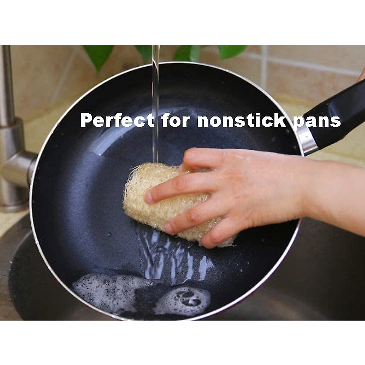 Introduction Price! 2ct Natural Loofah Sponge,Loofah Exfoliating Body Scrubber&Loofa Body Sponge,Shower Sponges for Men/Women,Skin Care,Body Scrub Exfoliator,Kitchen,Cleansing Exfoliating Sponge