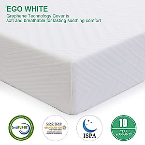 MUUEGM Twin Mattress 6 Inch Memory Foam Mattress in a Box Twin Size Cooling Gel Green Tea Infused Mattress for Back Pain Relief,for Bunk Bed,Medium Feel, CertiPUR-US Certified