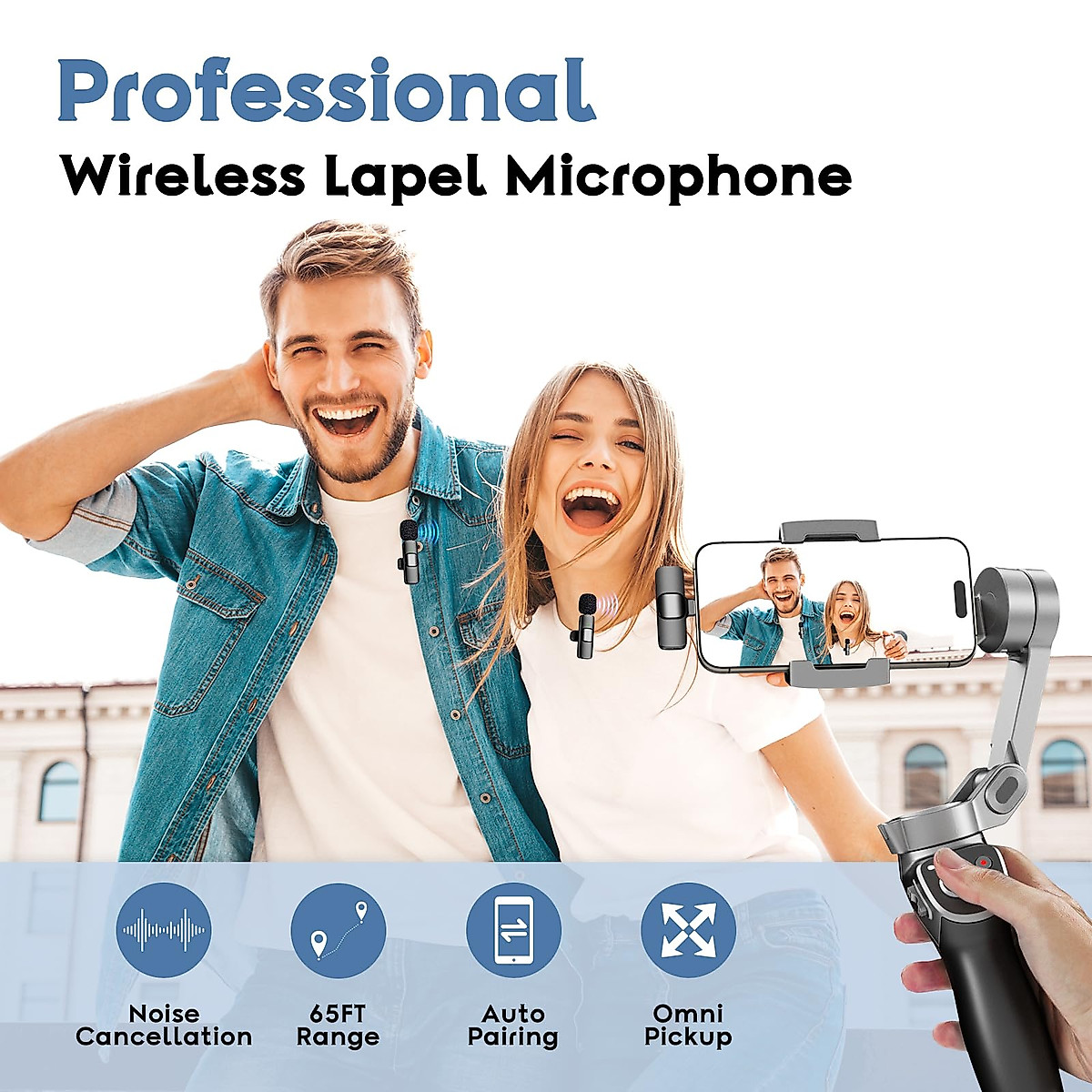 USB C Mini Wireless Lavalier Microphone for iPhone 15 16, iOS and Android Devices - Noise Reduction Lapel Mic for Recording, Clip on Mic, Omni Lav Mic for Video Recording, Tiktok, Youtube, Vlog