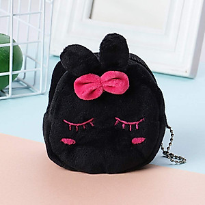 oAtm0eBcl Cute Plush Panda Animal Small Coin Purse Zipper Money Wallet Kids Birthday Frog