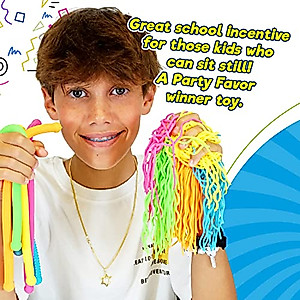 Ramen & Udon Textured Stretchy Noodles (2 Packs) Strings and Super Sensory Fidget Toys for Adults and Kids Stocking Stuffers Fidget Pack. Autism, Anxiety Tactile Toy Kids Party Favor R&U-4799-2s