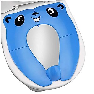 RafaLife Bath Toys - [Upgrade Splash Guard - Stable] Portable Toilet Training Seat for Toddlers, Boys & Girls. Folding Travel Potty Seat. Extra Stable, Powerful and Safe, with Handy Carry Bag (Blue)