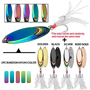 QualyQualy Fishing Lure Fishing Spoons Fishing Trout Lures Walleye Spoons Fishing Spoon Lures for Trout Bass Pike Crappie Walleye 5Pcs 1/8oz 1/6oz 1/4oz 3/8oz 1/2oz 5Pcs
