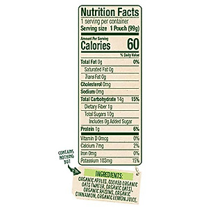 Sprout Organic Stage 2 Baby Food Pouches, Apple Oatmeal Raisin with Cinnamon, 3.5 Ounce (Pack of 6)