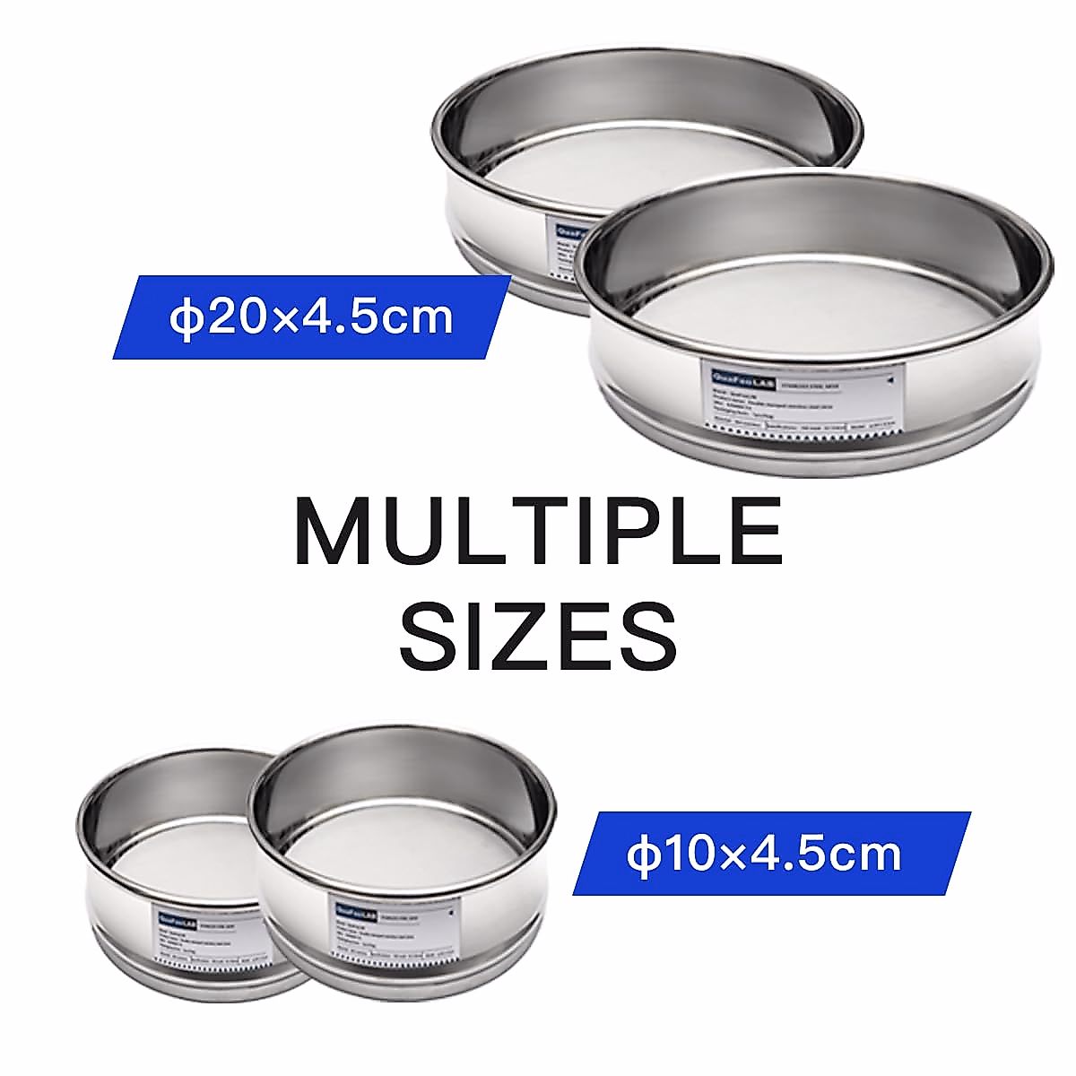 Lab Sieves 140 Mesh, Economy Test Sieve #140 Mesh, 4'' Diameter, 304 Stainless Steel Wire Cloth φ10×4.5cm