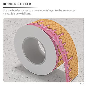 65.6Ft Bulletin Board Borders Ice Cream Border Stickers Classroom Border Trim for Bulletin Board, Blackboard, White Board Decoration Classroom Offices Supplies