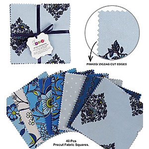 Soimoi Block Print Precut 5-inch Cotton Fabric Quilting Squares Charm Pack DIY Patchwork Sewing Craft