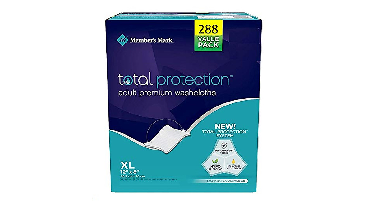 Member's Mark Adult Disposable Washcloths - 288 Count for Sensitive Skin