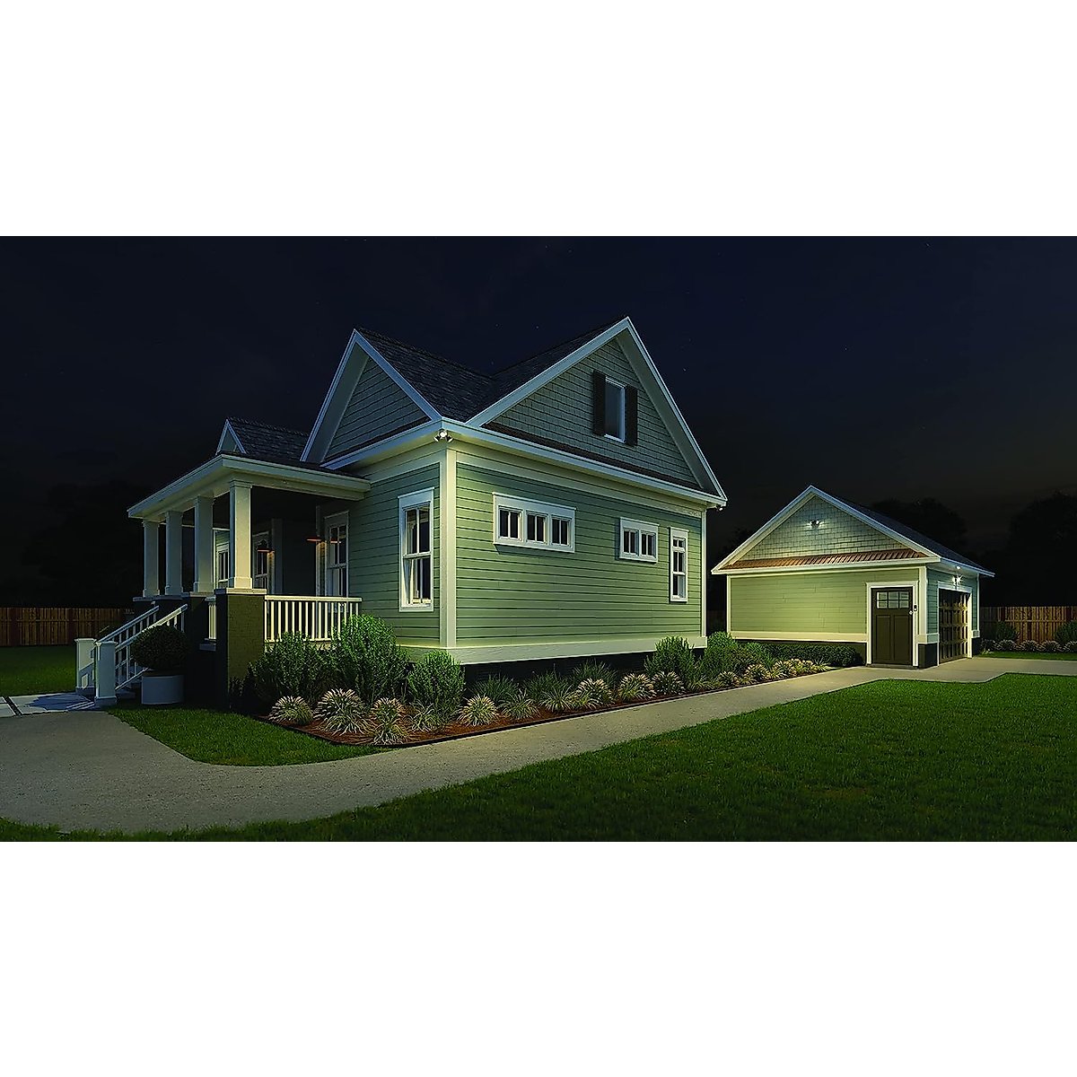 Lithonia Lighting HGX LED 2RH 40K 120 MO WH M2 HomeGuard Security Flood Lights, 4000 Lumens, 2-Light, Photocell Sensor and Motion Detection, White