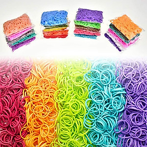 Inscraft Rubber Bands Refill Kit , 12750+ Premium Loom Bands in 26 Colors with 500 Clips ,6 Hooks for Kids Bracelet Weaving Kit DIY Crafting