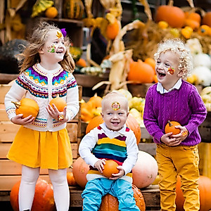 HOWAF 96 Pieces Fall Temporary Tattoos, 48 Styles Autumn Harvest Temporary Tattoos Stickers for Kids, Thanksgiving Fake Tattoos with turkeys, owls, squirrels, pumpkins, maple leaves design for Happy Fall Decoration