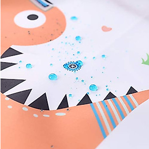 PandaEar (3 Pack Short Sleeve Lower Pocket Waterproof Bibs|Baby Infant Toddler 12-48 Months (Multi-Color 1)