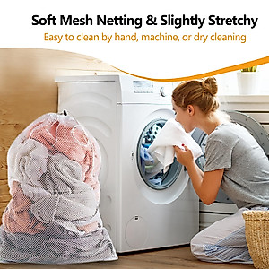 Cupount White Mesh Fabric - 39 x 59 Inch Soft Mesh Netting Slightly Stretchy for Sewing Projects, Shopping Bag, Backpack Pocket and Straps and Netting Clothes