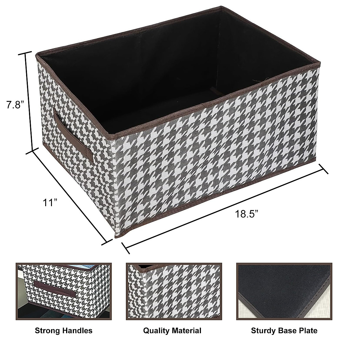 Telycummy Pack of 3 Large Capacity Storage Bins Closet Organizer System Sturdy Foldable Storage Boxes for Organizing Clothing,Sheets,Toys,Shelves Basket Storage Bin With Handles