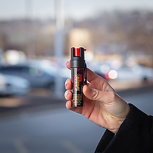 SABRE Pepper Gel with Attachment Clip, 35 Bursts (5X The Competition), 12-Foot (4-Meter) Range, Gel is Safer, UV Marking Dye, Twist Lock Safety