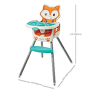 Infantino Grow-with-Me 4-in-1 Convertible High Chair, Fox-Theme, Space-Saving Design, Booster and Toddler Chair, for Infants & Toddlers 3M-36M