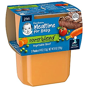 Gerber 2nd Foods, Vegetable and Beef Pureed Baby Food, 8 Ounce, (Pack of 8)
