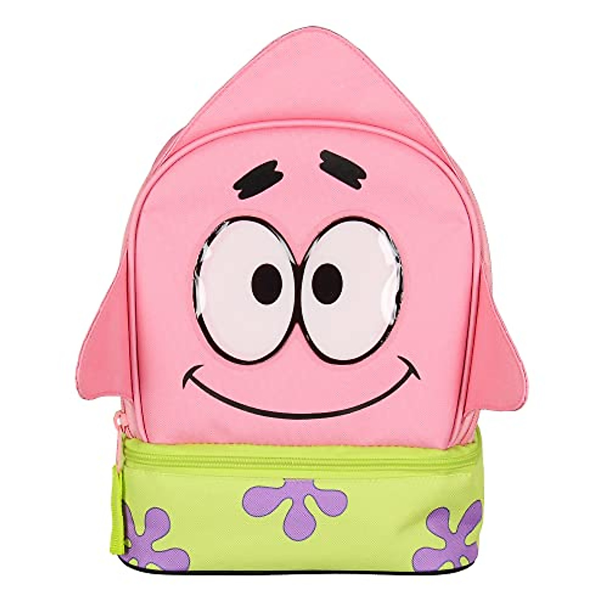 INTIMO SpongeBob SquarePants Lunch Box Patrick Star 3D Character Dual Compartment Insulated Lunch Bag Tote
