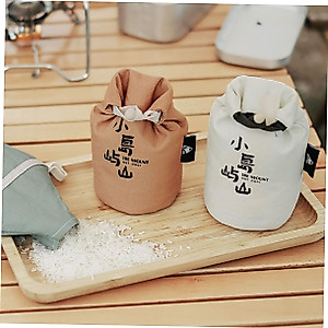 FRCOLOR camping grain rice bag drawstring rice bag rice holder bag camping rice bag cotton bread bags picnic food bag skin care containers leakproof rice holder portable camping bag canvas