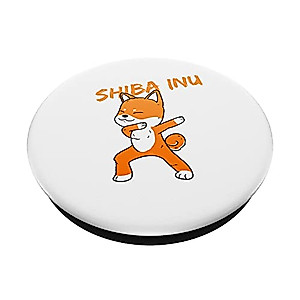 Funny Shiba Inu Uni Dog Dance Dabbed Smile Moves Dabbing PopSockets Swappable PopGrip