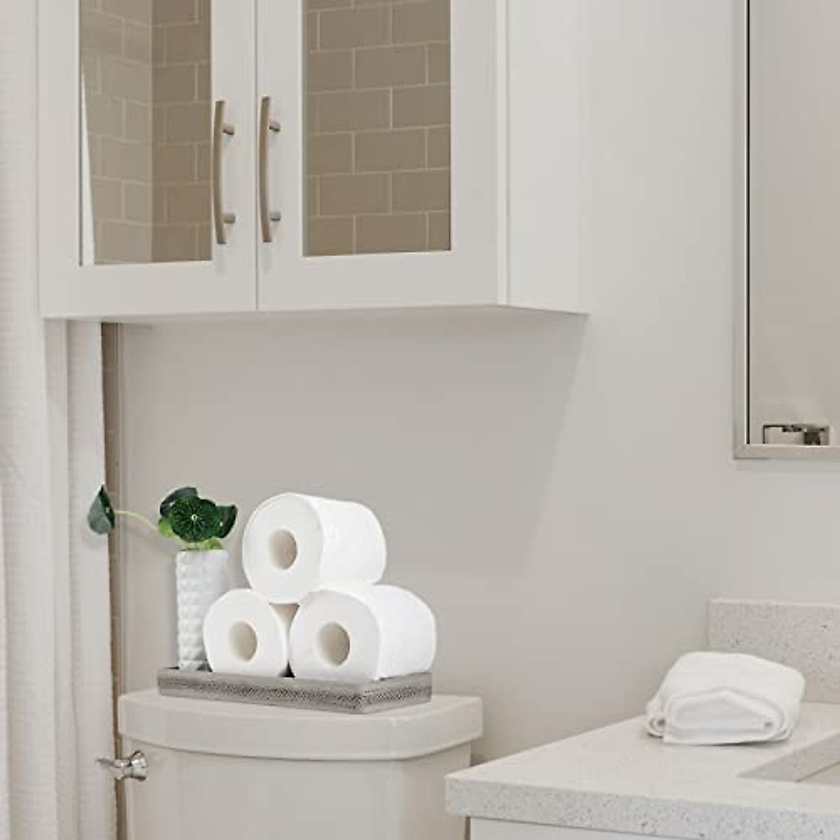 Concrete Tray, Bathroom Trays for Counter, Stone Tray, Cement Tray, Vanity Trays for Bathroom and Home Decor, 11L x 4.9W x 1.1H inches