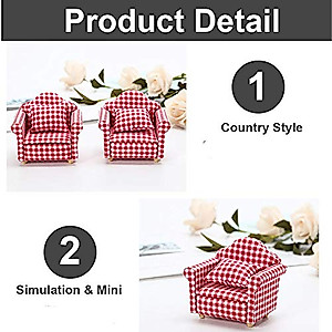 KnocKconK Hamster Mini Cotton Sofa Chair, Small Animal Blue Red Bed Cozy with Pillow, Cage Decor Photo Toys, Relax Habitat House Accessories, Sleep Pad Rest Nest for Hamster, Mice, Rat.