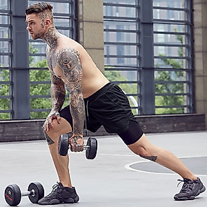 OEBLD Mens Athletic Shorts 2-in-1 Gym Workout Running 7'' Shorts with Towel loop