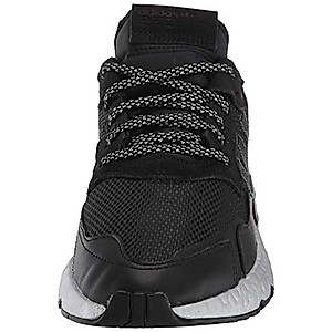 adidas Originals Women's Nite Jogger Sneaker, core Black/Shock Red/Silver Met, 7.5 M US