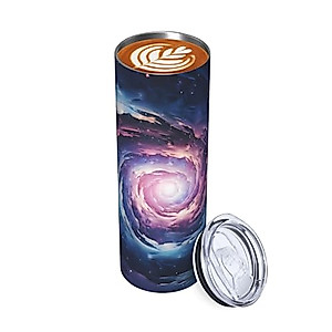 Tangopi Cloud Space Galaxy 20 oz Tumbler with Lid and Straw Insulated Travel Coffee Mug Reusable Spill Proof Coffee Cups Stainless Steel Water Bottle for Hot and Cold Drinks