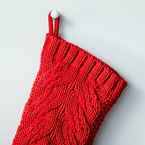 Hearth & Hand with Magnolia Holiday Stocking Collection (Red Cable Knit)