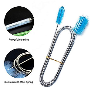 Trabulate zhuohua Aquarium Aquascape Plant Tools Kits,Including Stainless Steel Black Aquarium Scissor Tweezers Spatula Tool and Flexible Pipe Cleaner with Stainless Steel Long Tube Cleaning Brush
