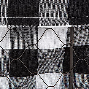 DII Farmhouse Chicken Wire Storage Baskets with Liner, Medium, Vintage Black & White Check, 11x7.88x7", 2 Piece