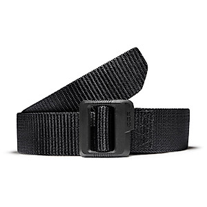 CQR Tactical Belt, Military Style Heavy Duty Belt, Webbing EDC Quick-Release Buckle, 2pack Plastic Flip Tab Black/Black, Large