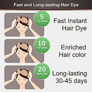Joyful Young Natural Hair Dye Shampoo - Black - Semi Permanent Hair Coloring Shampoo for Women and Men - Gray Hair Coverage - Color Shampoo Beard Dye - Vegan Ammonia Free Hair Shampoo
