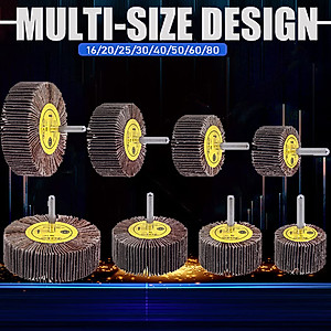 12 Pcs Abrasive Flap Wheel Sander Set, 1/4”Shank Flap Sander for Drill, Flap Wheel Sander Drill Attachment, 80 Grit Flap Wheels