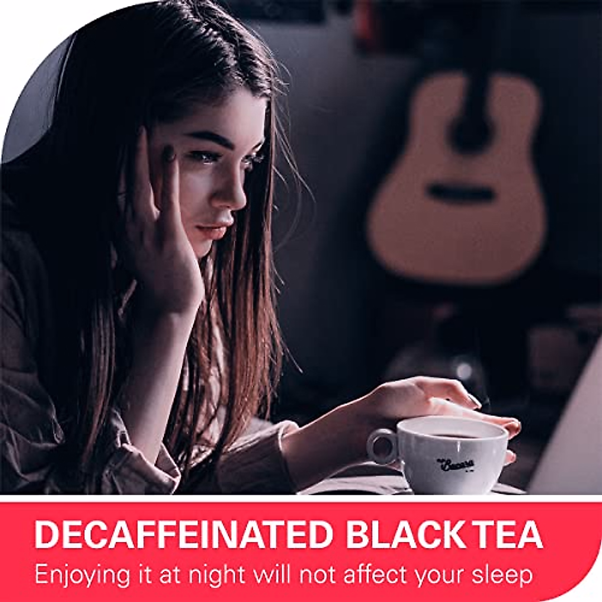 WT WEETEE Organic Decaf Black Tea Bags, USDA Organic Black Tea 100 Count | Smooth & Mild Taste | CO2-Decaffeinated | Resealable Kraft Bag