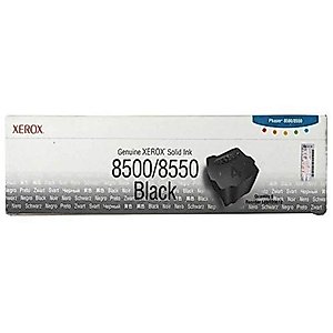 Xerox 108R00672 Phaser 8500 8550 Ink-Cartridge (Black, 6-Sticks) in Retail Packaging