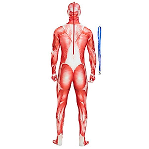 Full Bodysuit With Zipper Helper Unisex Spandex Stretch Adult Costume Zentai Disappearing Man Body Suit (Large, Muscle)