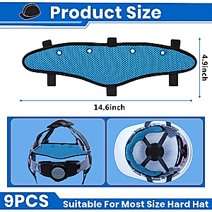 DEKELIY 9pcs Hard Hat Sweat Bands Washable Reusable Hard Hat Sweatband Liners Air Cushion Hard Hat Accessories