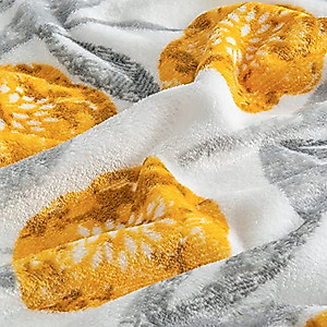 BEDELITE Fleece Throw Blanket for Couch and Bed 60" X 70", 350GSM Thick & Warm Oversized Fall Blanket - Farmhouse Boho Soft Cozy Fuzzy Blankets(Yellow Floral)