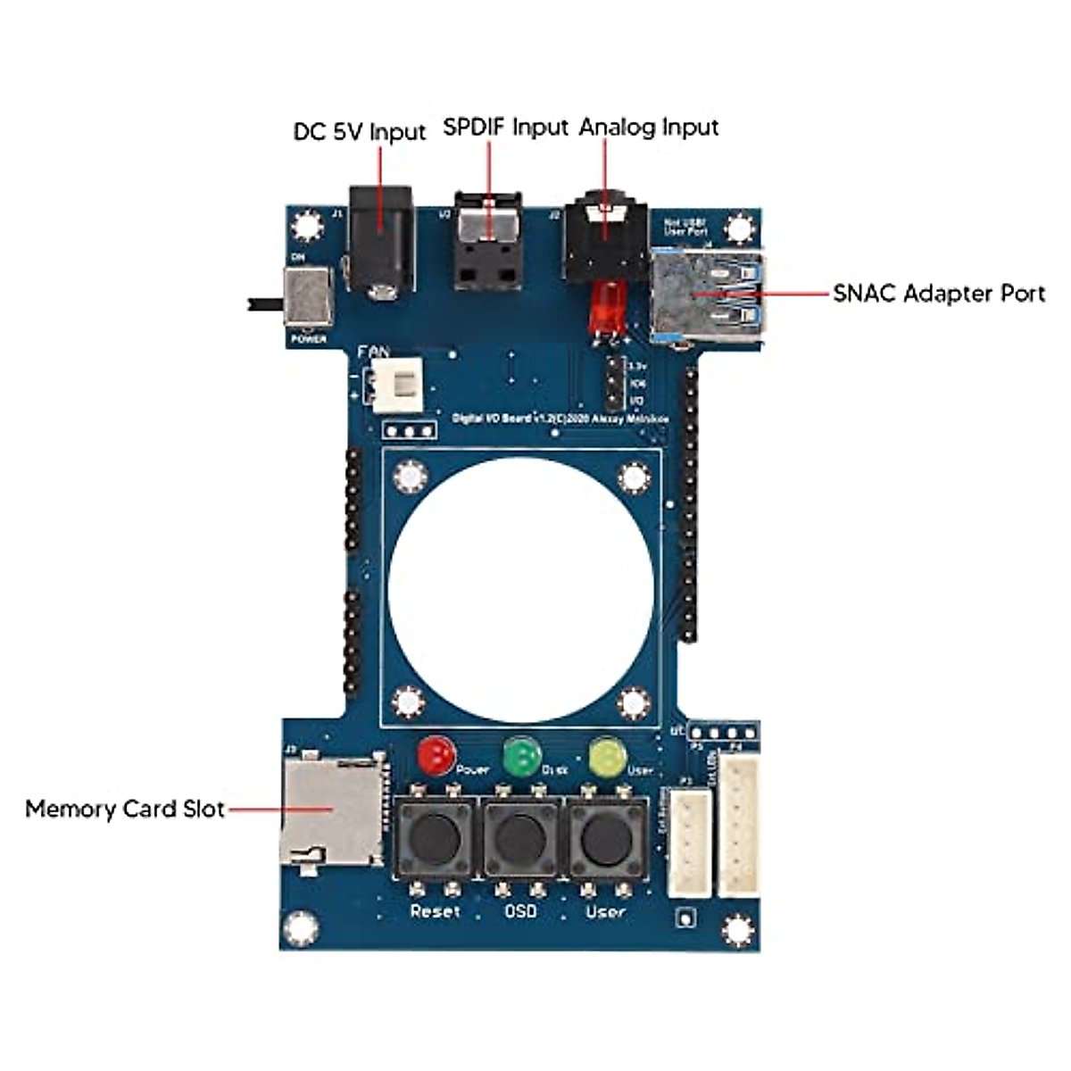 IO Board IO Expansion Board 3 Buttons USB 3.0 Connector Professional for Gamepad