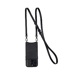 Bandolier Emma Crossbody Phone Case and Expanded Zip Pouch Set - for iPhone 14 Pro Max - Black/Pewter