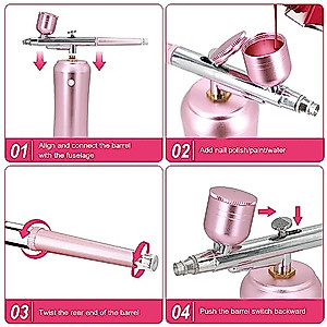 Airbrush Kit with Compressor (Pink-01)
