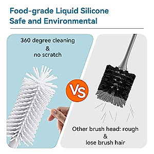 REDCLIK Electric Baby Bottle Brush Set, Silicone Bottle Brush, Nipple Brush, Cleaning Straw Brushes, Bottle Brushes for Cleaning Water Bottle Cleaner Brush Rechargeable (with Charging Cable) - Blue
