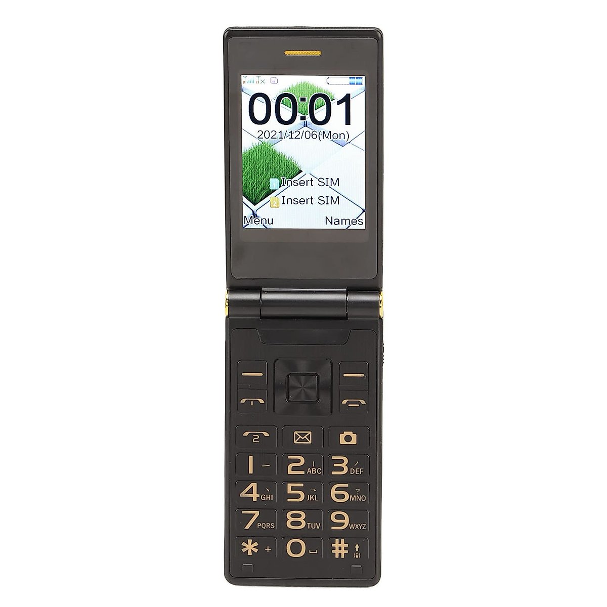 Big Button Flip Cell Phone for Seniors, 2G Smart Flip Phone 16GB Dual SIM Card 3.0in Color Display Double Sided Large Screen Camera SOS Button 5900mAh Unlocked Flip Phone (Tarnish)